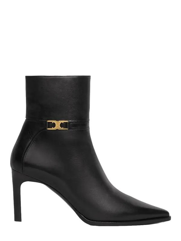 Celine Triomphe Calfskin Ankle Boots - Black