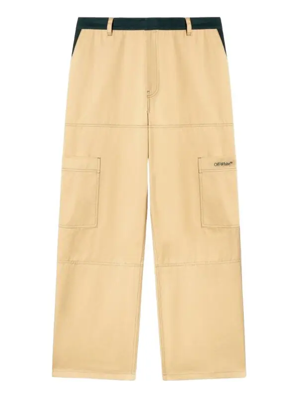 Off-White Logo Embroidered Cargo Pants - Nude