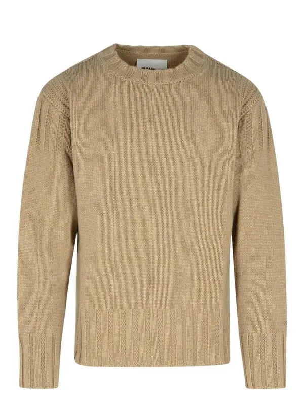 JIL SANDER Crewneck Knitted Jumper - Beige
