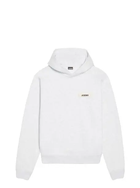 Jacquemus The Gros Grain Long Sleeved Hoodie - Grey