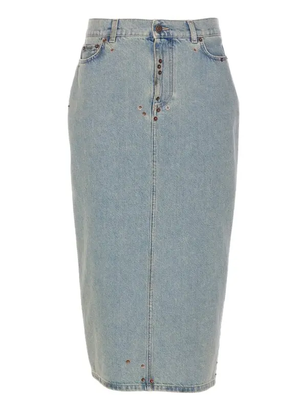 Moschino Denim Midi Skirt - Gray