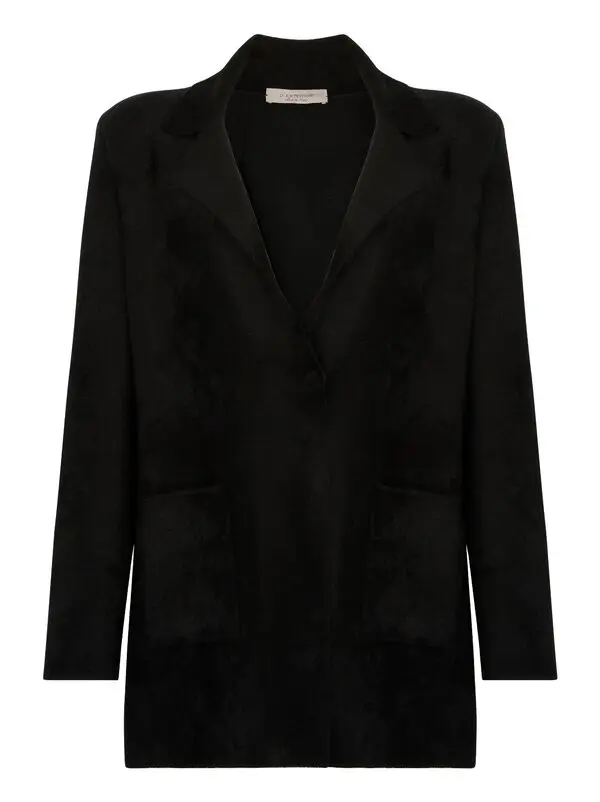 D.exterior Single-breasted Blazer - Black