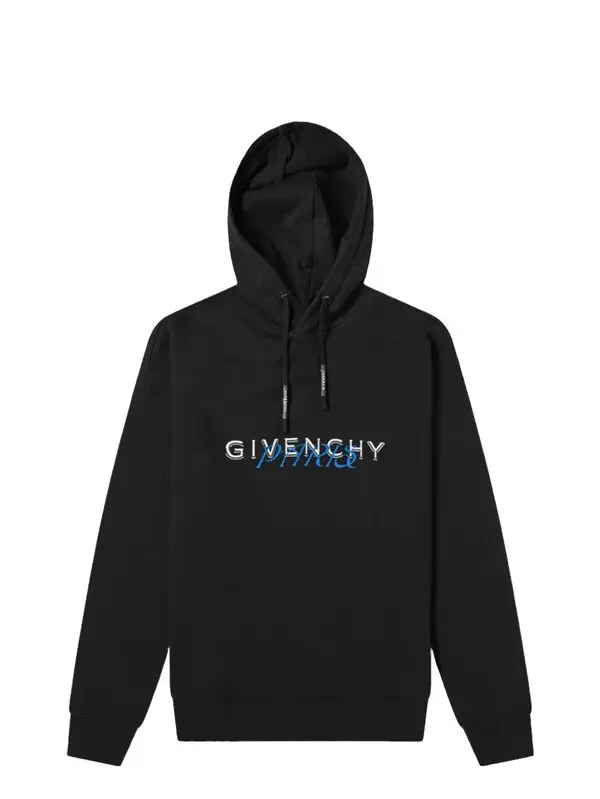 Givenchy Logo Print Cotton Hoodie - Black