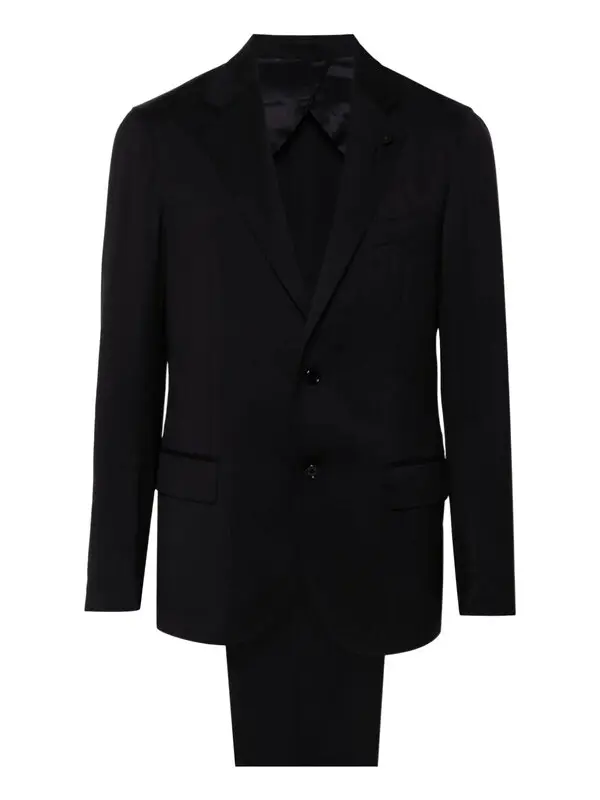 LARDINI Twill Tapered Suits - Blue