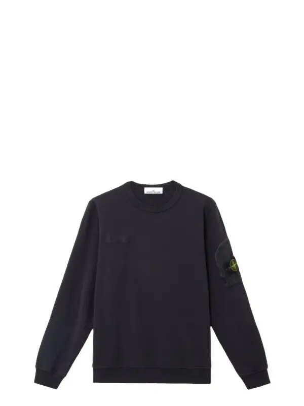 Stone Island Compass Patch Crewneck Sweatshirt - Black