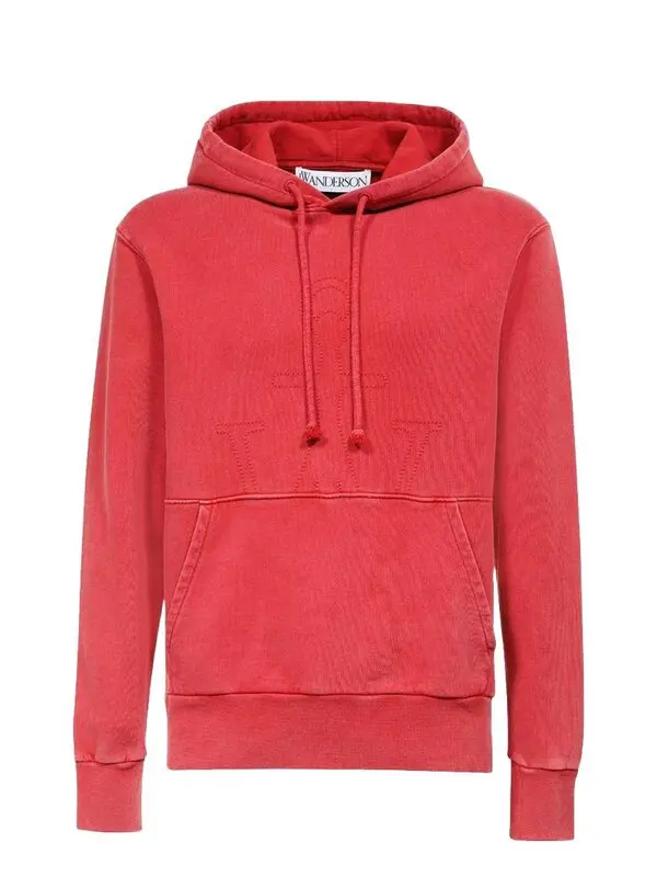 J.W.ANDERSON Logo Embroidered Hoodie - Red