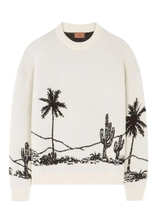 Alanui Desert Print Knitted Jumper - White/black