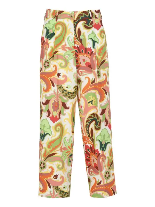 Etro Paisley Print Wide-leg Trousers - Multicolor