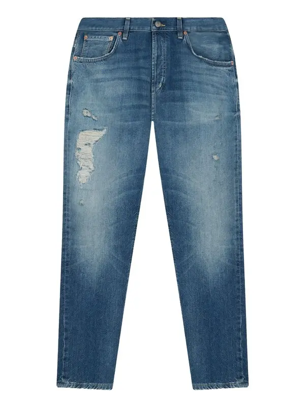DONDUP Distressed Detail Trousers - Light Blue