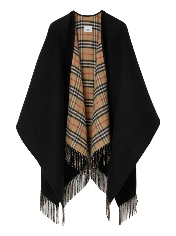 Burberry Fringed-edge Reversible Cape - No