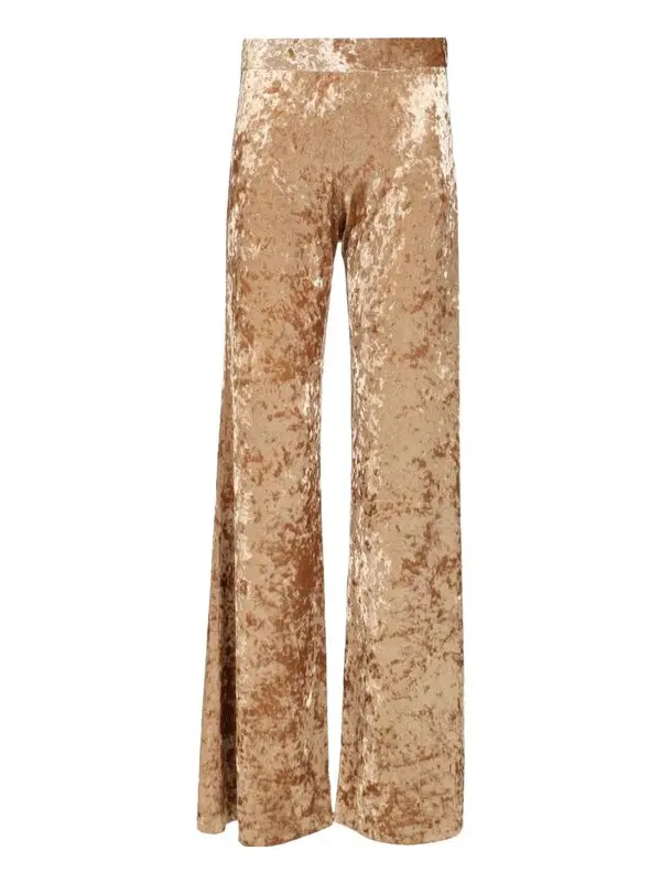 FORTE_FORTE Iridescent Velvet Wide Leg Pants - Beige
