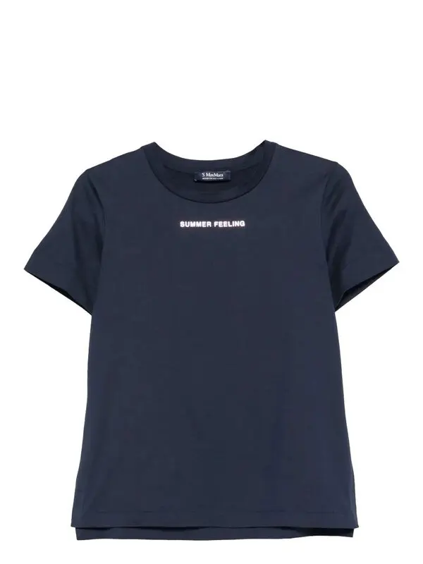 Max Mara Lusso Crewneck Short-sleeved T-shirt - Navy Blue
