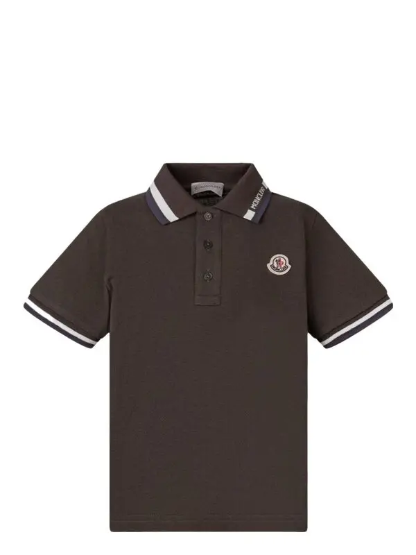 Moncler Tricolour-trimmed Piquet Polo Shirt - Green