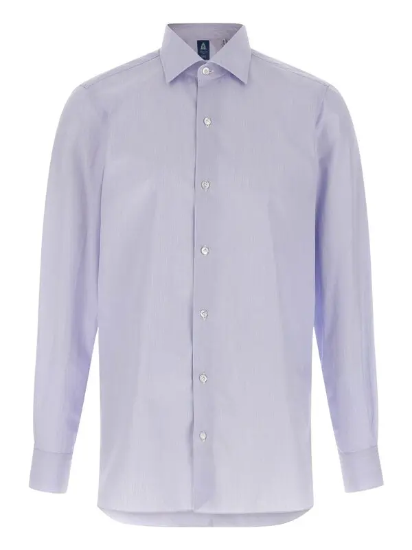 FINAMORE 1925 Striped Button-up Shirt - Gray
