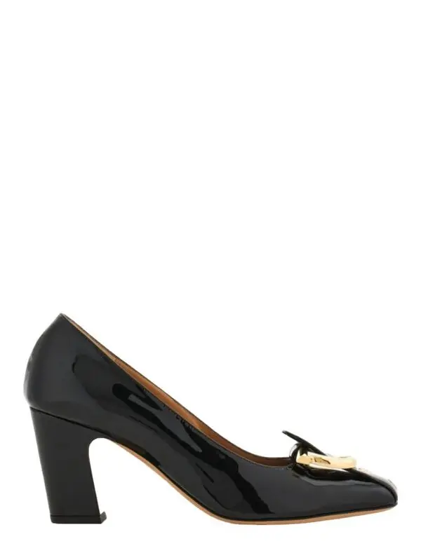 FERRAGAMO Gancini Block Heel Pumps - Black