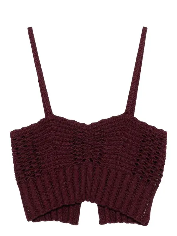 FORTE_FORTE Sleeveless Ribbed Knit Top - Brown