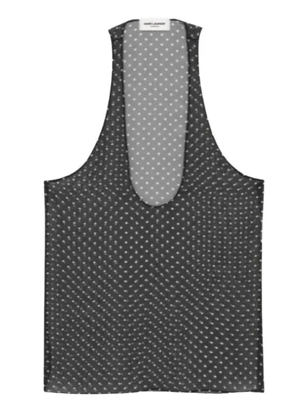Saint Laurent Sheer Silk Muslin Tank Top - Black