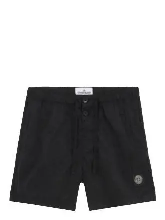 Stone Island Compass Patch Mid-rise Swim Shorts - Black