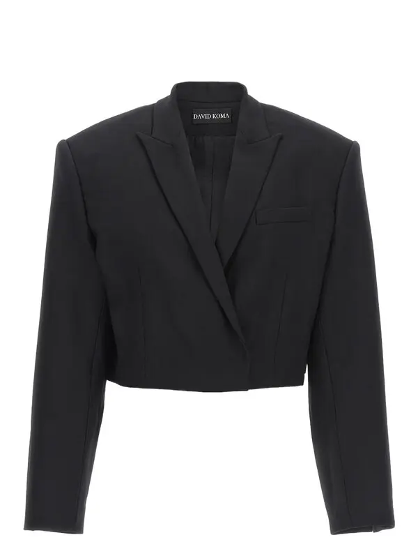 David Koma Tailored Cropped Jacket - Black