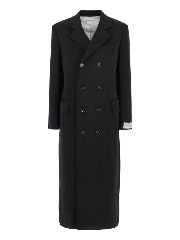Bottega Veneta Double-breasted Regular Fit Coat - Black