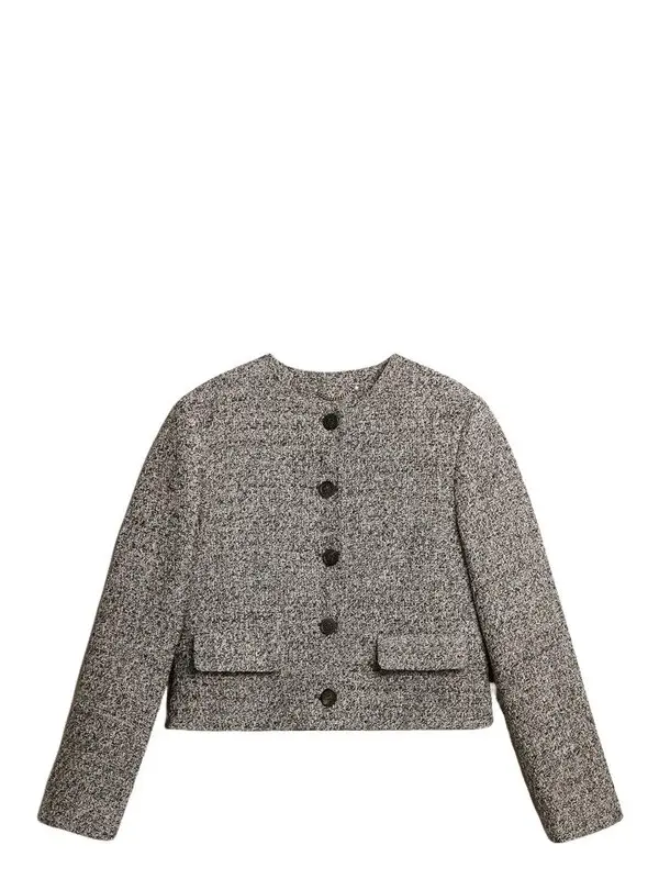 GOLDEN GOOSE Journey Crewneck Buttoned Jacket - Gray