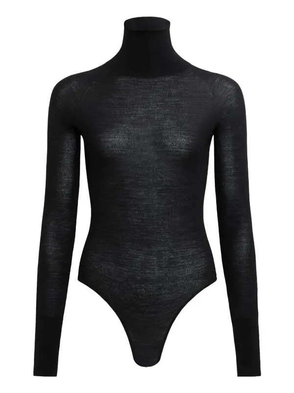 Alaïa Semi-sheer Knitted Bodysuit - Black