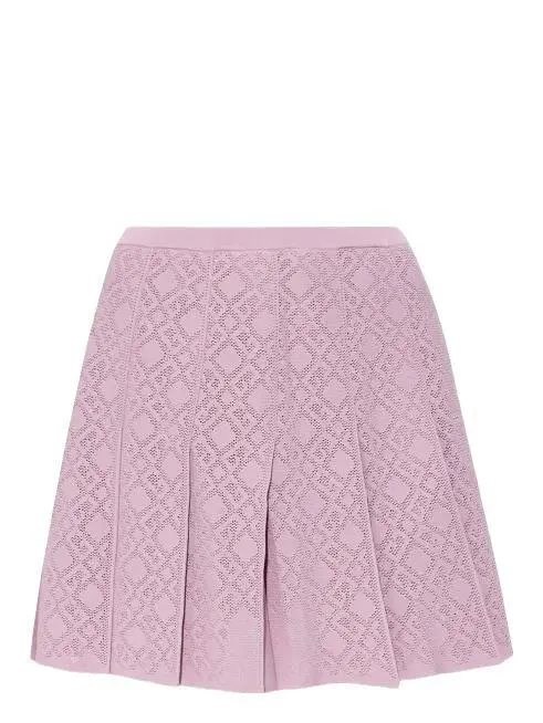 Givenchy Monogram Jacquard Pleated Mini Skirt - Pink