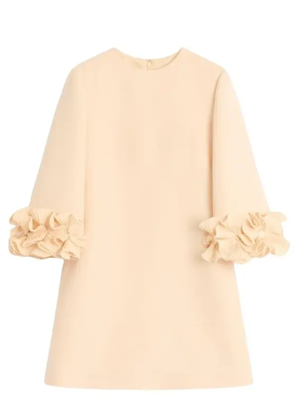 Valentino Garavani Crepe Couture Mini Dress With Floral Detail - Nude
