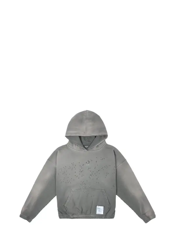 Satisfy Distressed Logo Hoodie - Faded Black