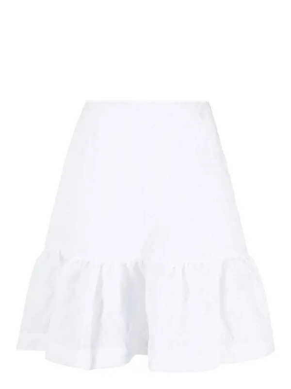 Simone Rocha Half Skirt With Lotus Leaf Edge - White