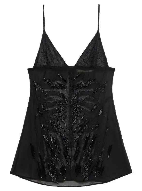 Blumarine Sequin Lace Mini Dress - Black
