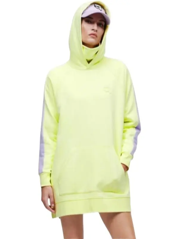 Karl Lagerfeld Bicolour Oversized Hoodie With Logo Detail - Yellow