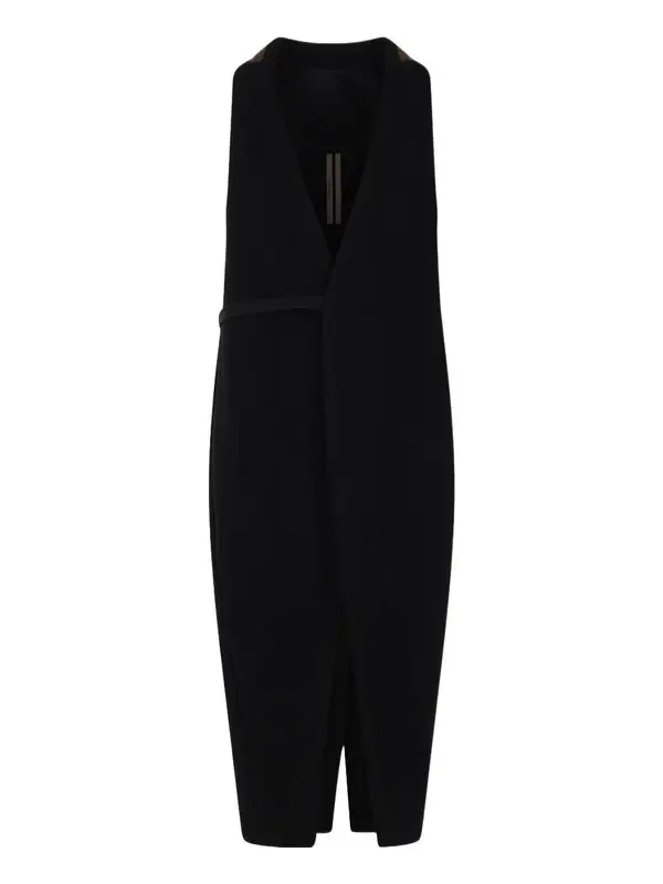 Rick Owens Sleeveless Long Coat - Black