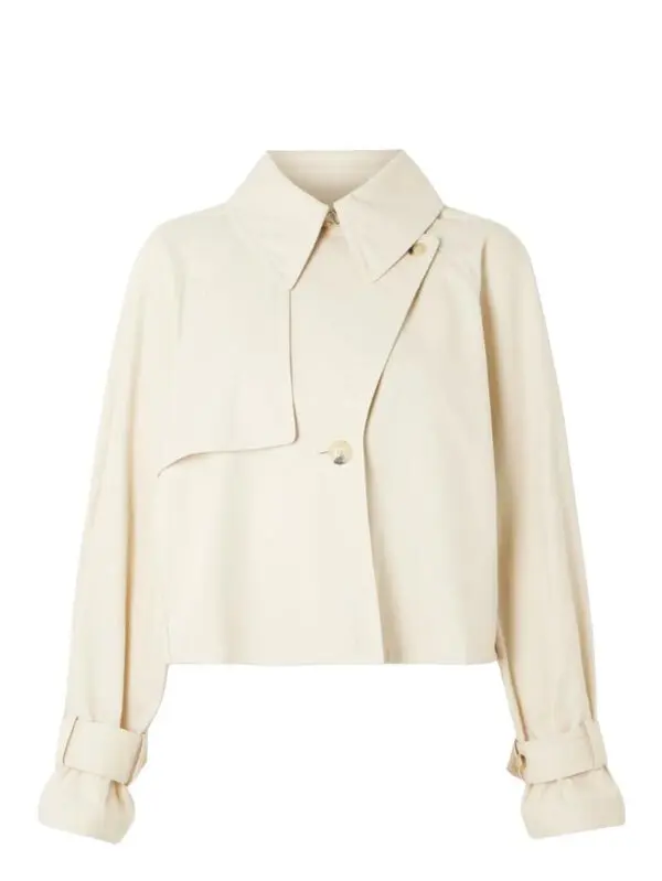 JOSEPH Cropped Cotton-gabardine Jacket - Offwhite
