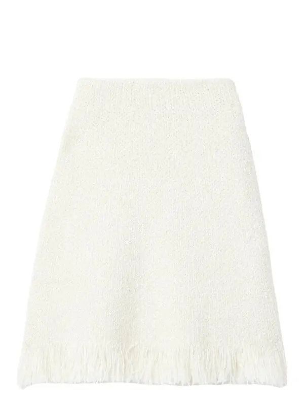 Chloé Knitted Fringed Mini Skirt - White