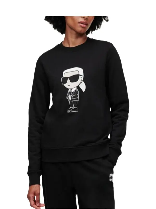 Karl Lagerfeld Ikonik 2.0 Crewneck Sweatshirt - Black