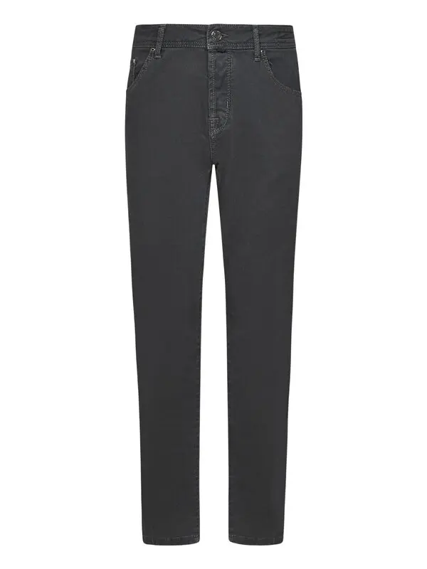 Jacob Cohen Scott Garment-dye Twill Pants - Black