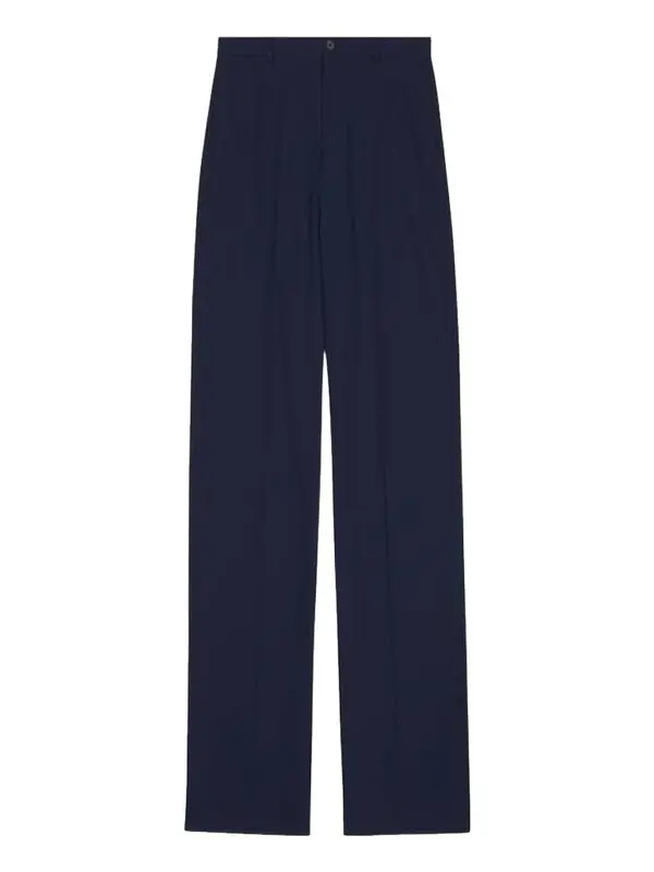 Balenciaga Large Fit Tailored Stretch Wool Twill Trousers - Black