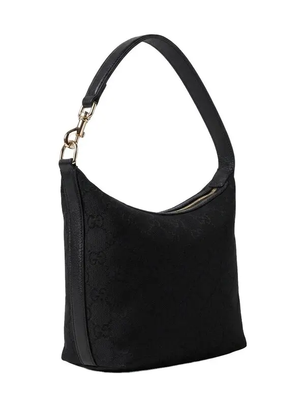 Gucci Gg Monogram Shoulder Bag - Black