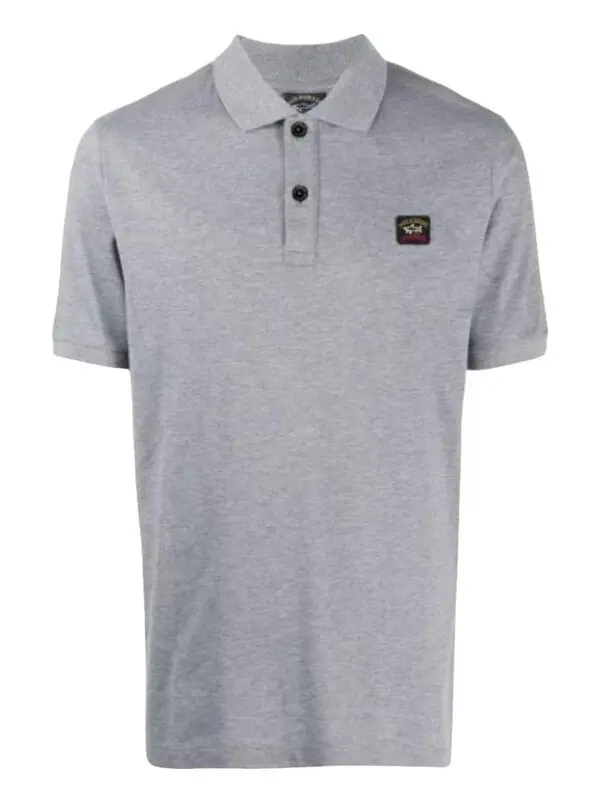 PAUL  SHARK Logo Patch Polo Shirt - Gray