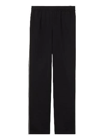 Gucci Cotton Fleece Jogging Pants With Contrast Piping - Black