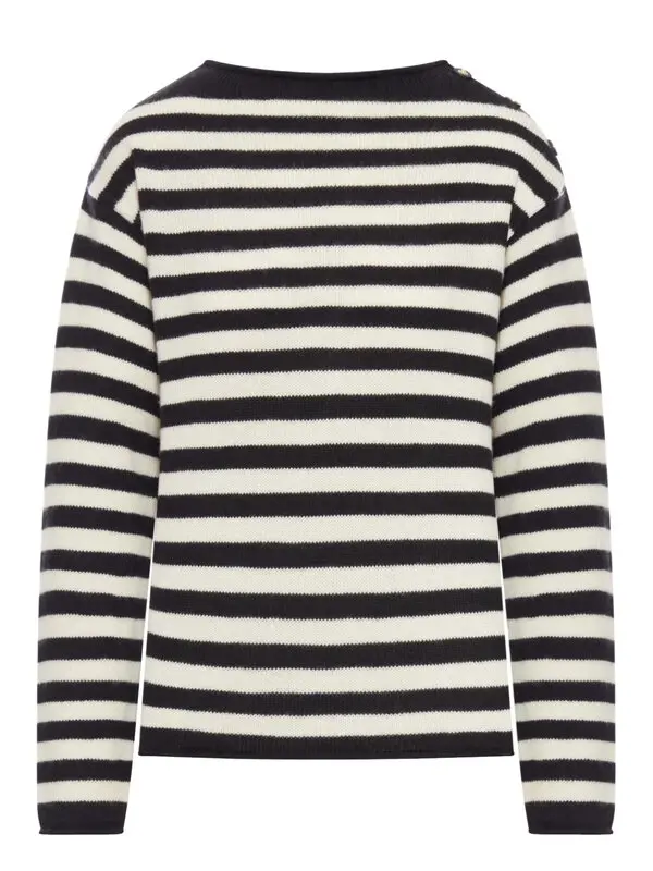 Dior Striped Knitwear With Button Detail - Black