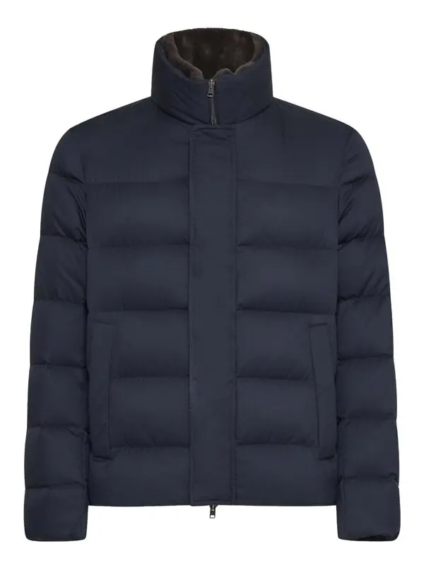 Herno Padded Jacket With Removable Faux Fur Collar - Black