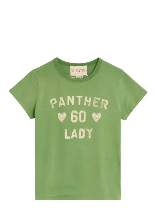 Valentino Garavani Panther 60 Lady" Graphic Print Crewneck T-shirt - Laurel/birch