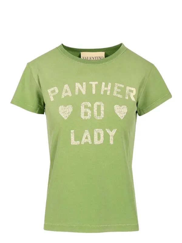 Valentino Garavani Crewneck T-shirt With Graphic Print - Laurel/birch