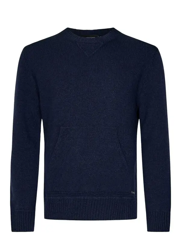 Dsquared2 Logo Plaque Crewneck Knitted Jumper - Black