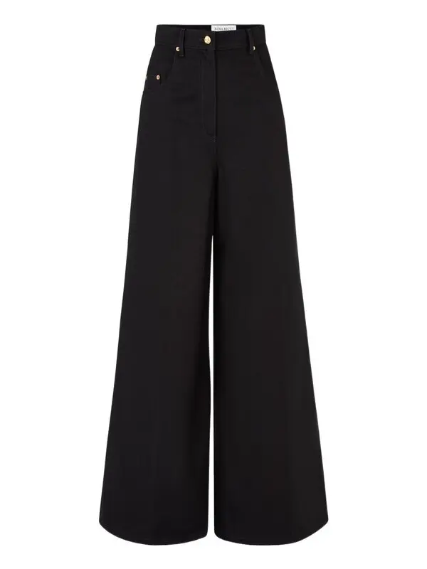 Nina Ricci Wide-leg Flared Pants - Black
