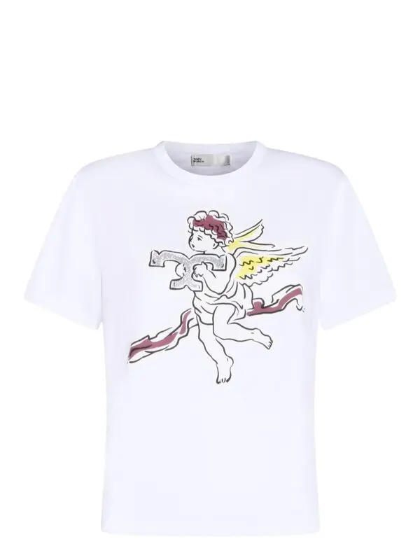 Tory Burch Printed Short Sleeve T-shirt - White
