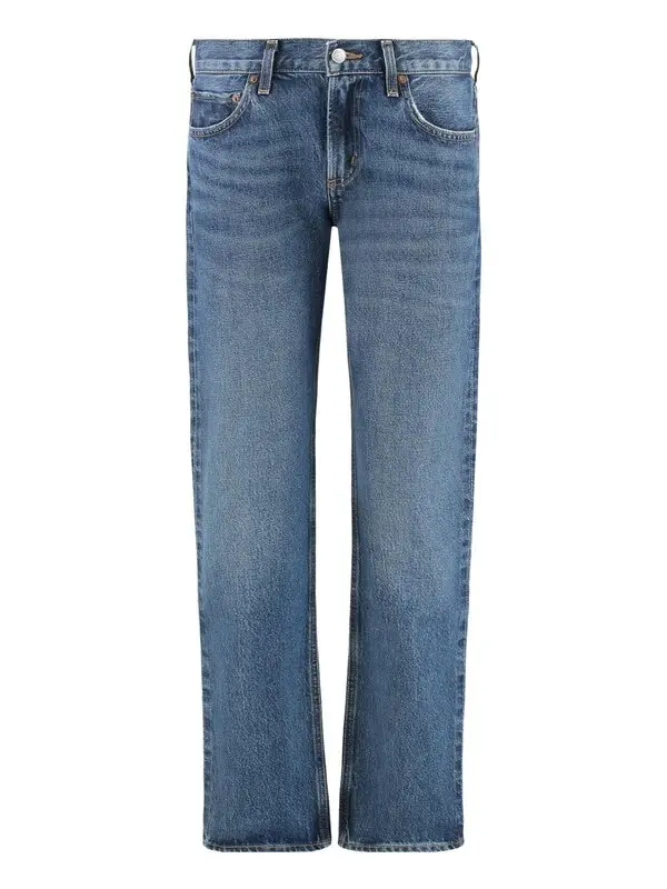 AGOLDE High Rise Straight-leg Cropped Jeans - Blue