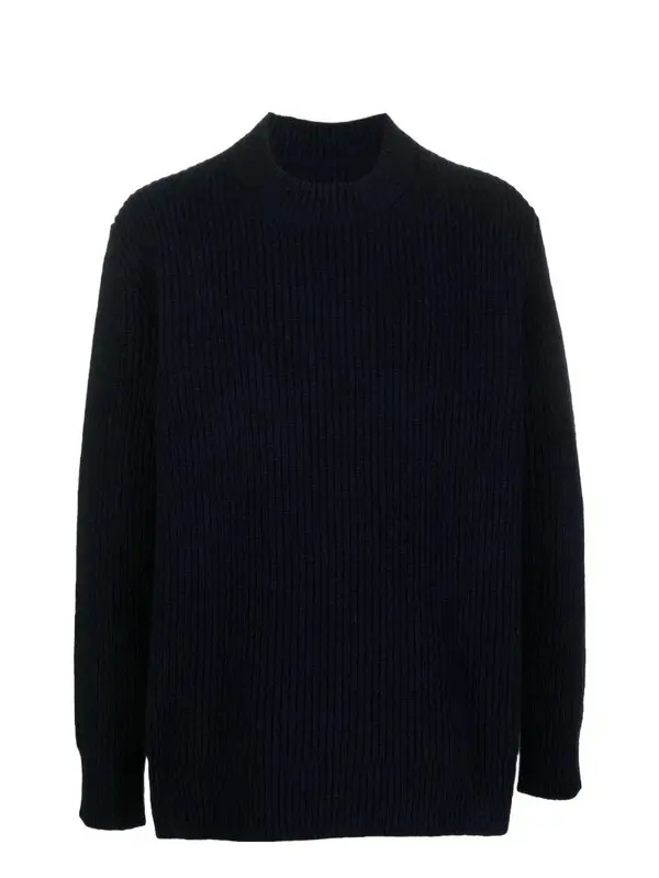 MAISON MARGIELA High-neck Long-sleeved Knitted Pullover - Black